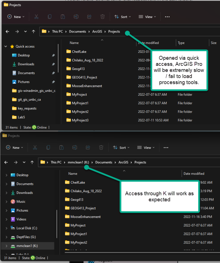 ArcGIS Pro Slow Performance in File Based GeoDatabases – UNBC GIS Lab